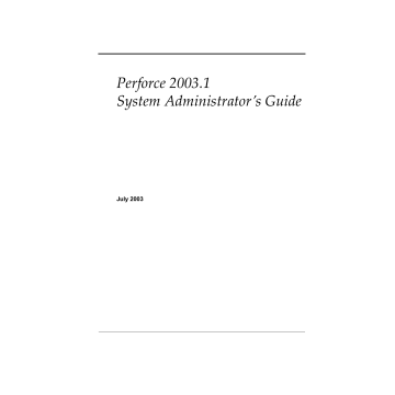 Perforce Software System Administrator's Guide | Manualzz