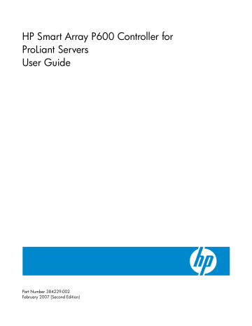 HP Smart Array P600 User Guide | Manualzz