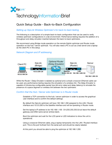 XipLink Wireless Optimizer Quick Setup Guide | Manualzz