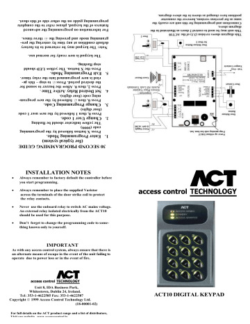 Act Keypad Wiring Diagram - Wiring Diagram