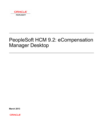 PeopleSoft HCM 9.2: eCompensation Manager Desktop User Guide | Manualzz