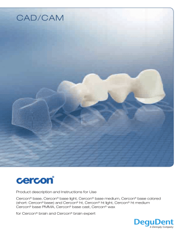 Cercon Base & Cercon ht Instructions for Use | Manualzz