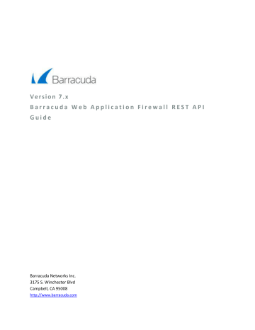 Barracuda Web Application Firewall 7.x REST API Guide | Manualzz