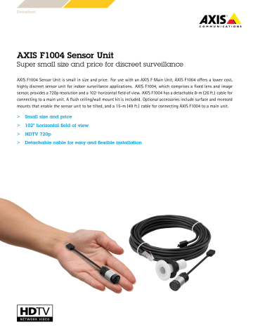 Axis F1004 Sensor Unit Data Sheet | Manualzz