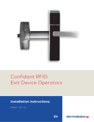 Dormakaba Confidant RFID Installation Instructions Manual | Manualzz