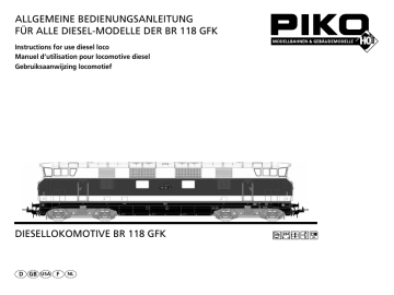 PIKO BR 118 GFK Instructions For Use Manual | Manualzz