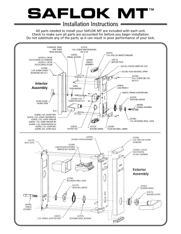 Dormakaba SAFLOK MT Installation Instructions | Manualzz