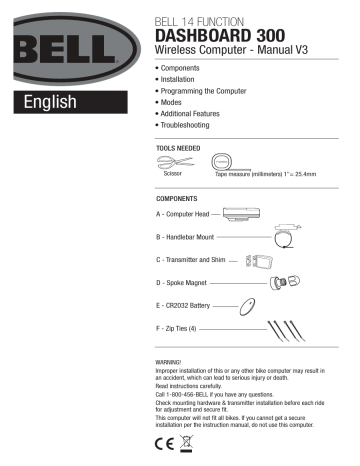 Bell Dashboard 300 Manual | Manualzz
