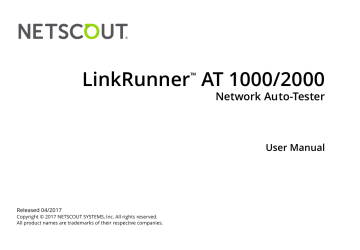 Netscout LinkRunner AT 1000, LinkRunner AT 2000 User Manual | Manualzz