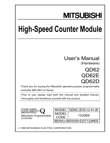 Mitsubishi Electric QD62, QD62D, QD62E User Manual | Manualzz
