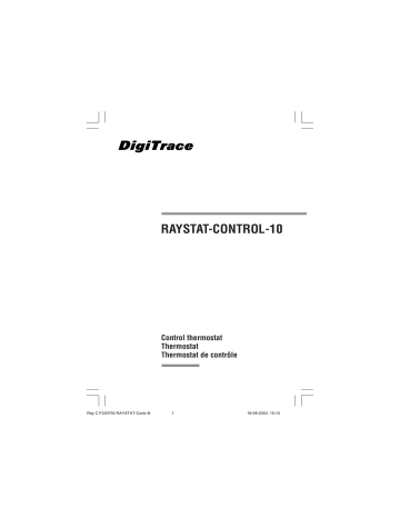 DigiTrace RAYSTAT-CONTROL-10 Manual | Manualzz