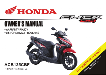 Scooter Safety. Honda Click 125i 2017, ACB125CBF 2017 | Manualzz