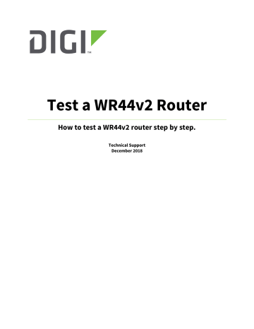 Digi TransPort WR44 v2 Testing Manual | Manualzz