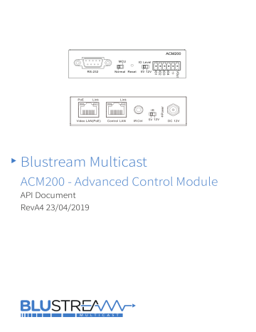 BluStream Multicast ACM200 Api Documentation | Manualzz