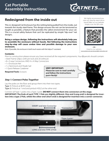 Catnets Cat Portable Assembly Instructions | Manualzz