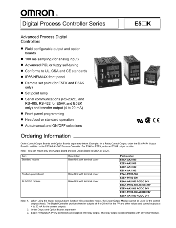 Omron E5 K Series, E5CK-AA1-302, E5CK-AA1-500 AC/DC24 Manual | Manualzz