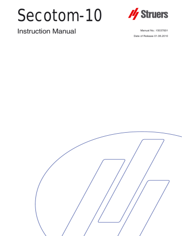 Struers Secotom-10 Instruction Manual | Manualzz