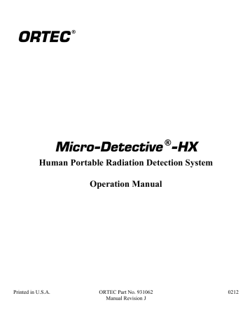ORTEC Micro-Detective-HX Operation Manual | Manualzz