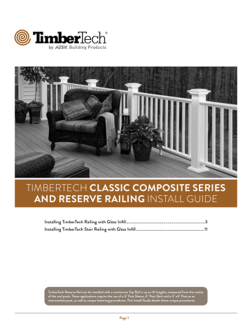 AZEK Timbertech Reserve Railing Install Manual | Manualzz
