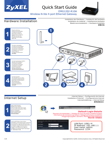 ZyXEL EMG1202-R10A Schnellstartanleitung | Manualzz
