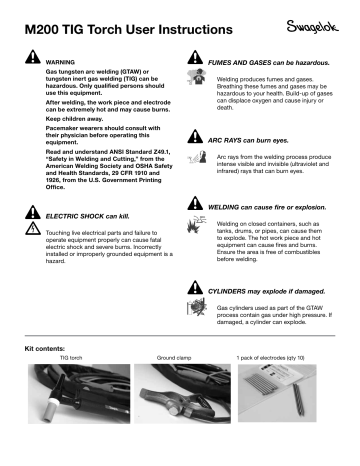 Swagelok m200 Bedienungsanleitung | Manualzz