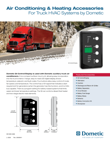 Dometic 710035089 Specification Sheet | Manualzz