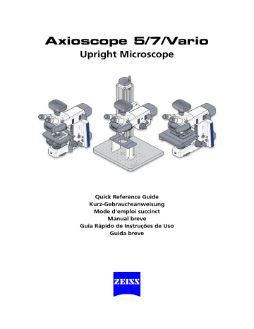Zeiss Axioscope 5, Axioscope 7 Kurzgebrauchsanweisung | Manualzz