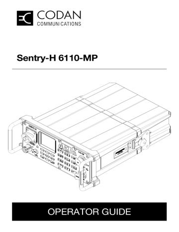 Codan Sentry-H 6110-MP Operator's Manual | Manualzz