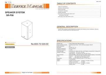 Toa SR-F08 Service Manual | Manualzz