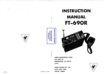 Yaesu FT-690R Instruction Manual | Manualzz