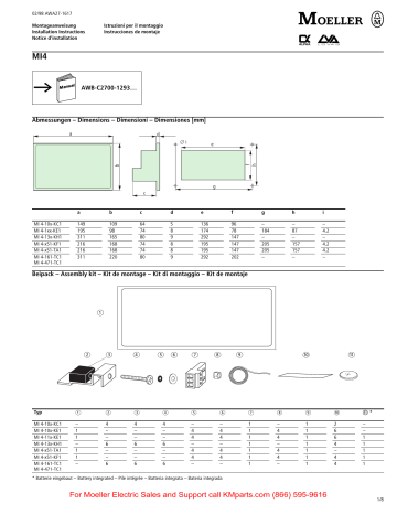 Moeller MI 4-471-TC1 Montageanweisung | Manualzz