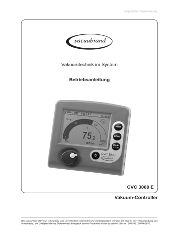 vacuubrand CVC 3000 E Betriebsanleitung | Manualzz