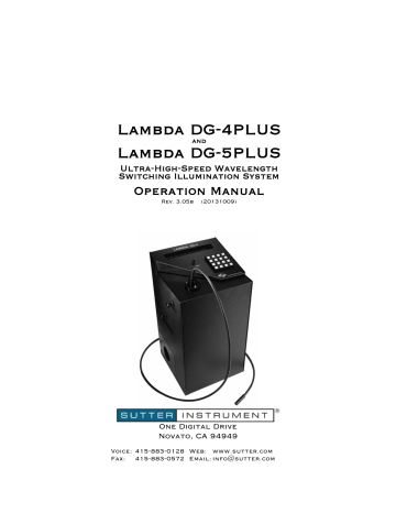 Sutter Lambda DG-4PLUS, Lambda DG-5PLUS Operation Manual | Manualzz