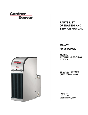 Gardner Denver MH-C2 HYDRAPAK Parts List Operating And Service Manual ...