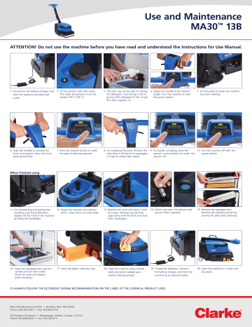 Clarke MA30 13B Use And Maintenance | Manualzz