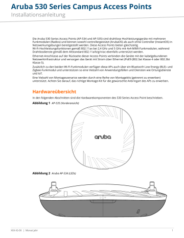 Aruba 530-Serie, AP-534, AP-535 Installationsanleitung | Manualzz