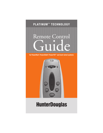 HunterDouglas Platinum Remote Control Manual | Manualzz
