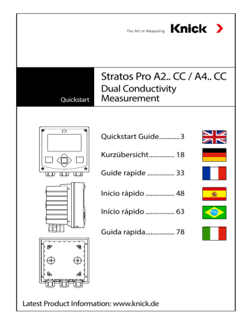 Knick Stratos Pro A4 CC Series Quick Start Manual | Manualzz