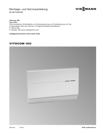 Viessmann VITOCOM 100 Montage- Und Serviceanleitung Für Die Fachkraft ...