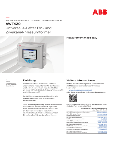 ABB AWT420 Inbetriebnahmeanleitung | Manualzz