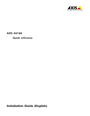 Axis A9188 Quick Reference | Manualzz