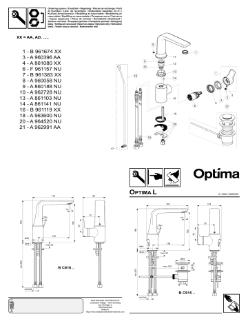 Optima L B C616 Serie Montagehinweise | Manualzz