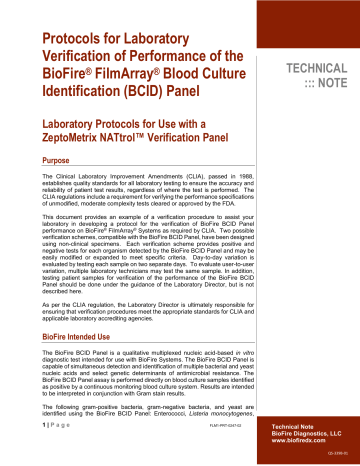 Biofire FilmArray BCID Technical Note | Manualzz