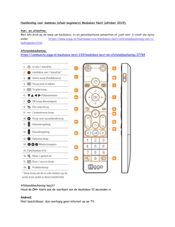 Ziggo Mediabox Next de handleiding | Manualzz