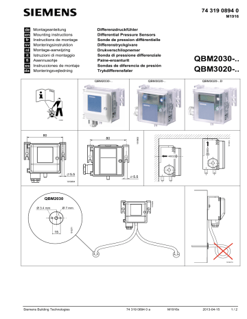 Siemens QBM2030 Serie Montageanleitung | Manualzz