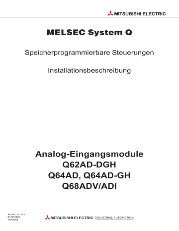 Mitsubishi Electric Q64AD, Q68ADV Installationsbeschreibung | Manualzz