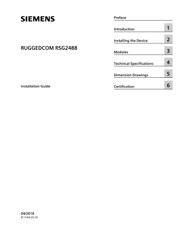 Siemens RUGGEDCOM RSG2488 Installation Manual | Manualzz