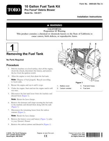 Toro Pro Force Debris Blower Installation Instructions | Manualzz