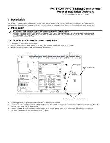 Honeywell Fire-Lite IPOTS-COM Product Installation Document | Manualzz