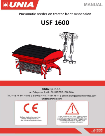 UNIA USF 1600 Manual | Manualzz